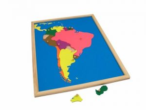 Puzzle Map of SOUTH AMERICA with frame